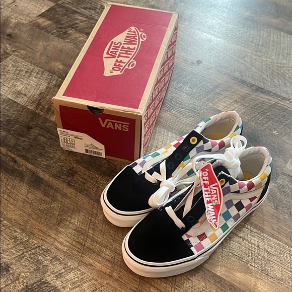 Vans | Shoes | Vans Old Skool Rainbow Checkerboard | Poshmark
